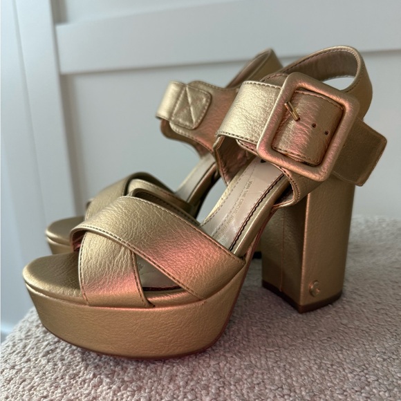 Sam Edelman | Shoes | Sam Edelman Gold Platform Sandals With Chunky ...